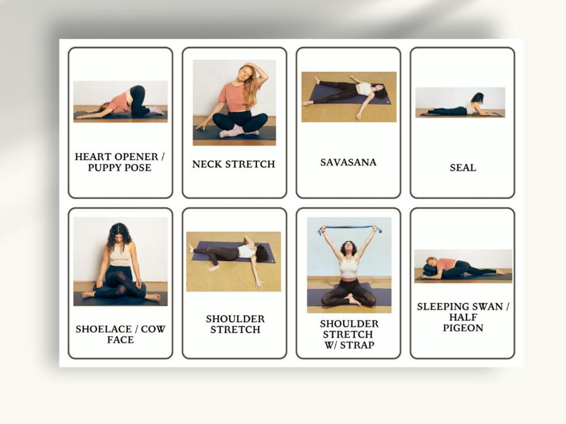Yin Yoga Posture Flashcards Downloadable PDF | Restorative Yoga Flashcards | Yin Yoga Pose ...