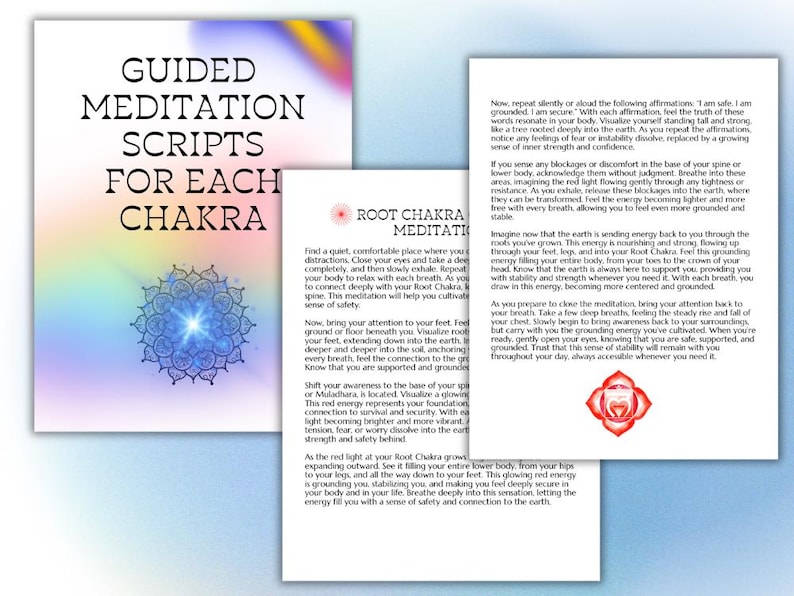 Chakra Workbook & Guided Meditation Scripts | Canva Template (digital Download) - Etsy