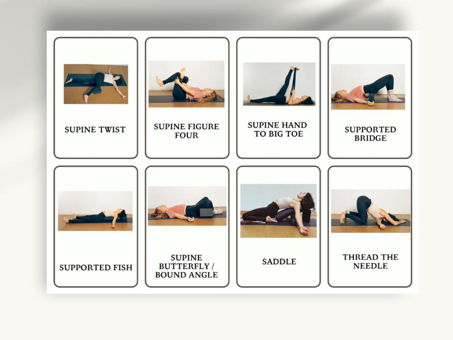 Yin Yoga Posture Flashcards Downloadable PDF | Restorative Yoga ...