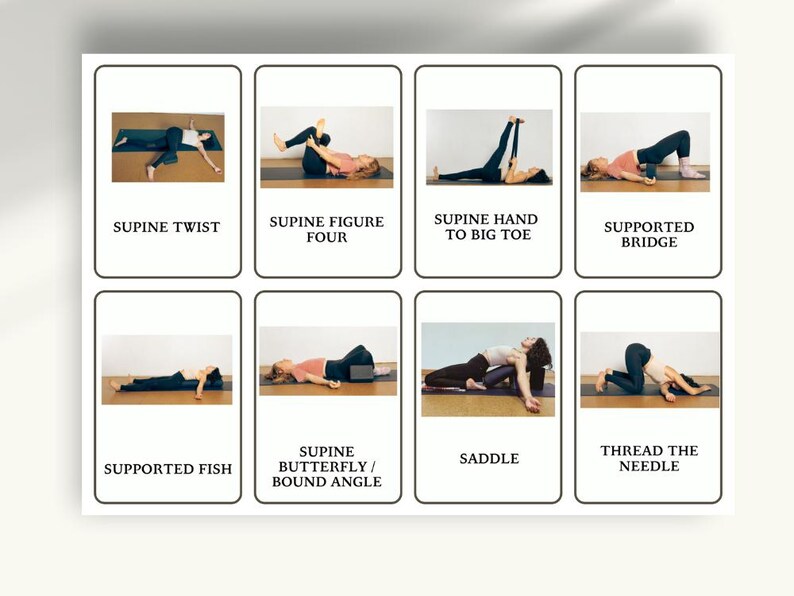Yin Yoga Posture Flashcards Downloadable PDF | Restorative Yoga ...