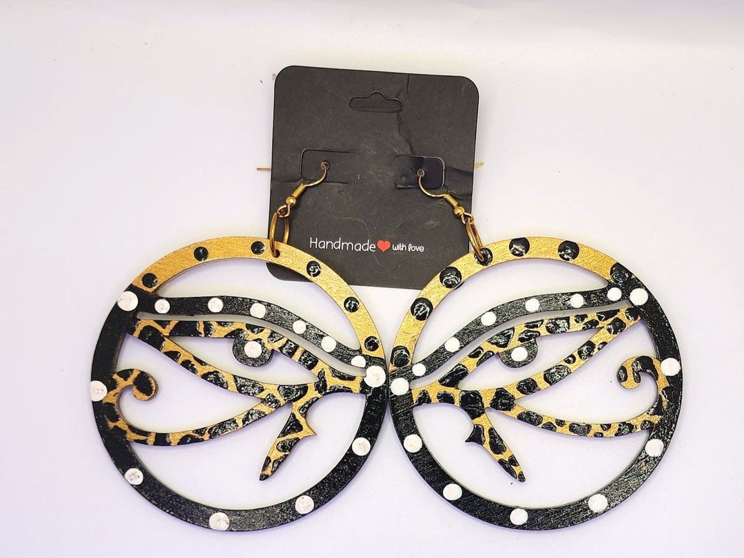 Black, Gold, and White, Eye of Rah, Animal Print, Classic, Hand Painted ...