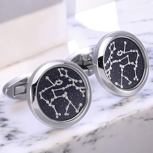 Celestial Constellation Cufflinks for Men - Gold and Silver Starry Sky Cufflinks | Astronomy ...