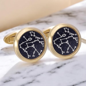 Celestial Constellation Cufflinks for Men - Gold and Silver Starry Sky Cufflinks | Astronomy ...
