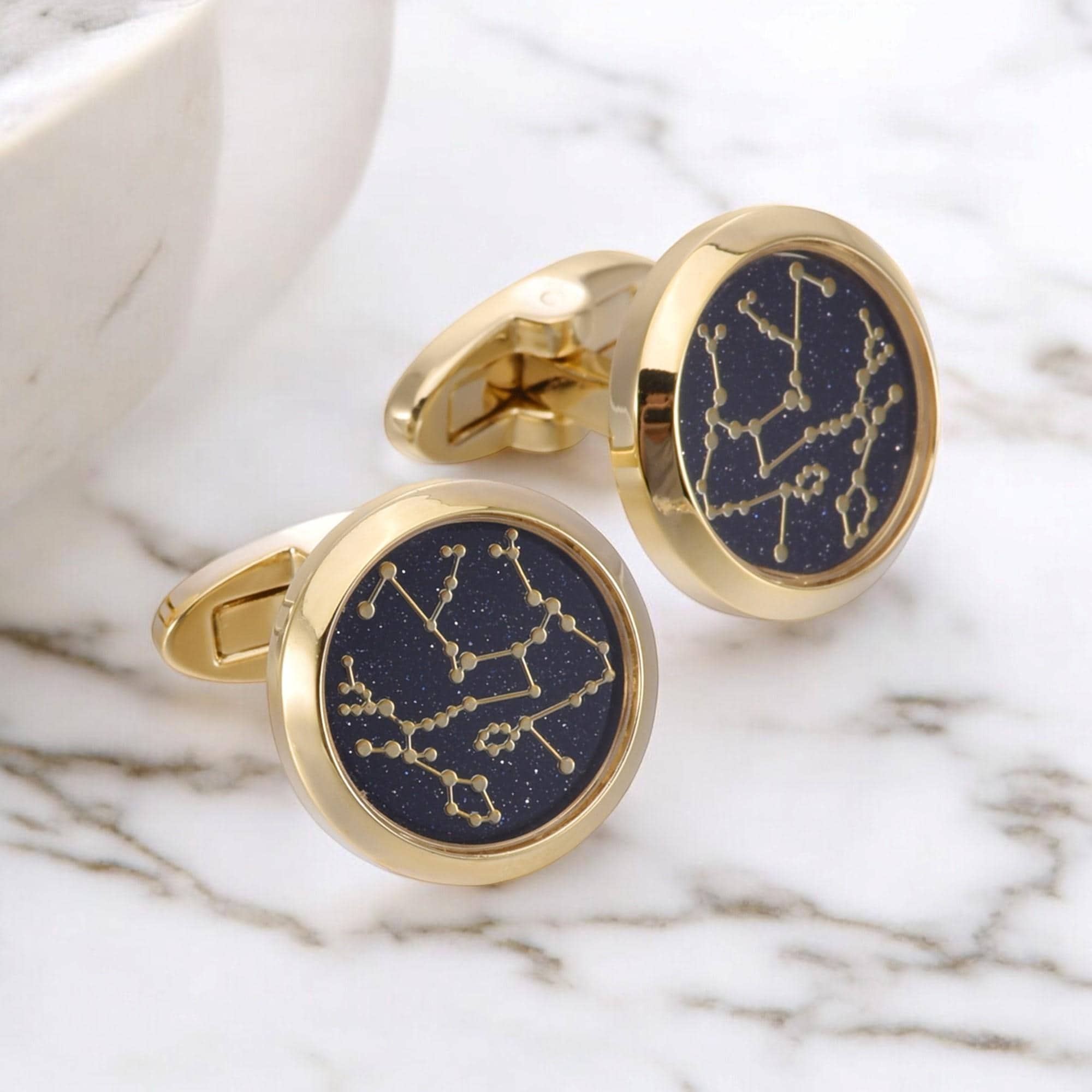 Celestial Constellation Cufflinks for Men - Gold and Silver Starry Sky ...