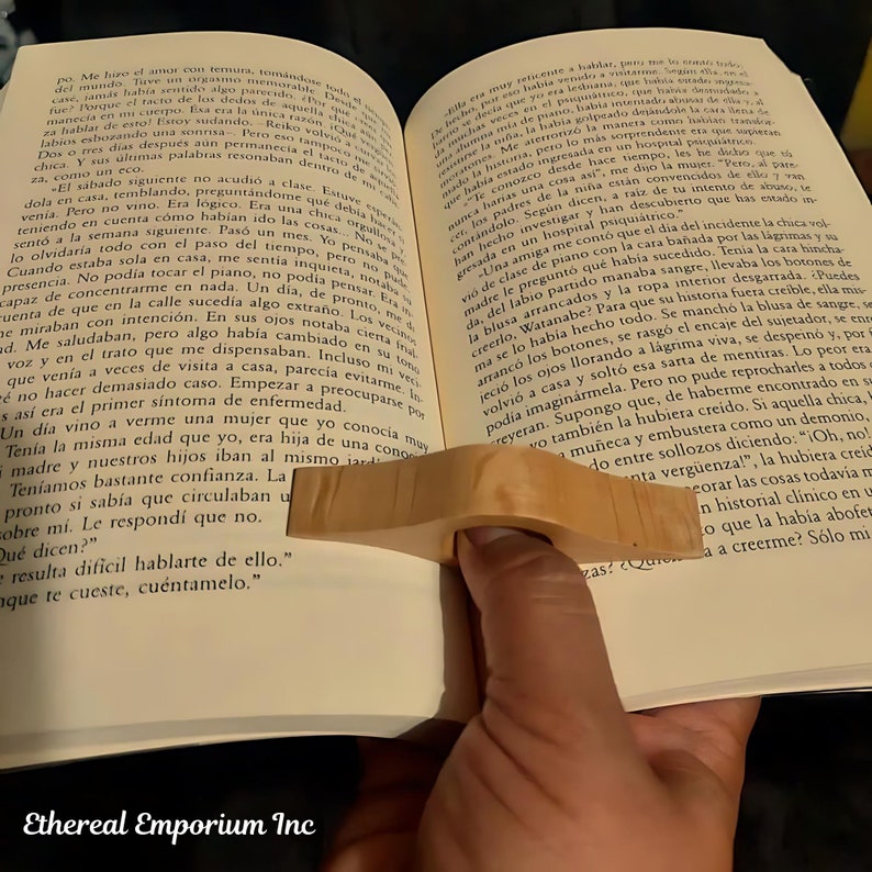 Wooden Thumb Bookmark Multi-function Thumb Ring Page Holder Convenient ...