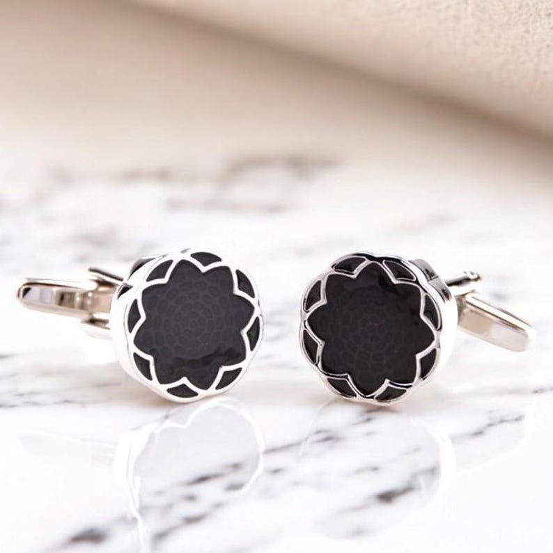 Geometric Cufflinks - Men's Cufflinks Round Gold Casual Cufflinks ...