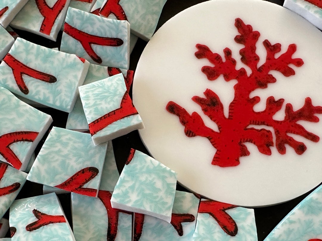 120 Red Coral Beach Costal Z Gallerie China Mosaic Tiles Handcut Broken ...