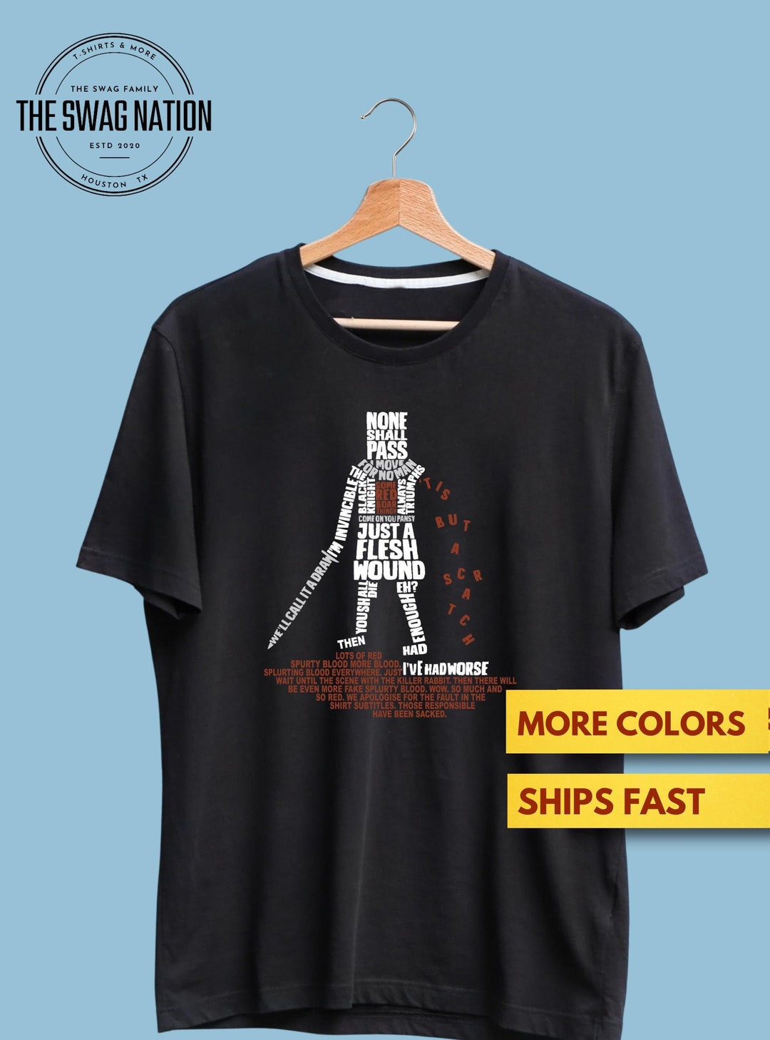 Tis but A Scratch Shirt, Black Knight Shirt, Holy Grail Shirt Sweatshirt, Ultra Soft Tee 2 - Etsy