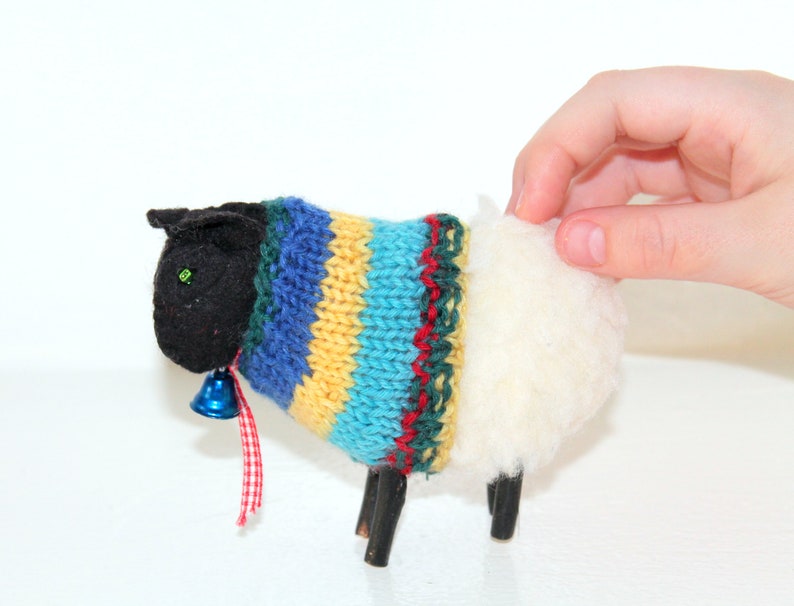 Handmade Primitive Christmas Suffolk Sheep in sweater | Etsy