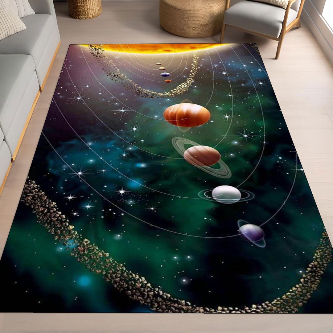 Cosmic Solar System Rug, Space-themed Astronomy Carpet - Etsy
