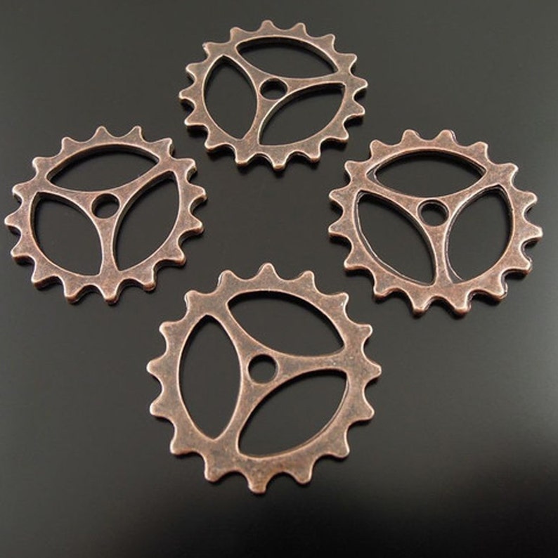 Mini Copper Cog Gear Charm Lot of 5 - Etsy