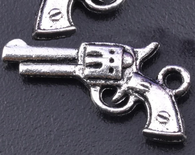 Silver Pistol Mini Gun Charm Lot of 10 - Etsy