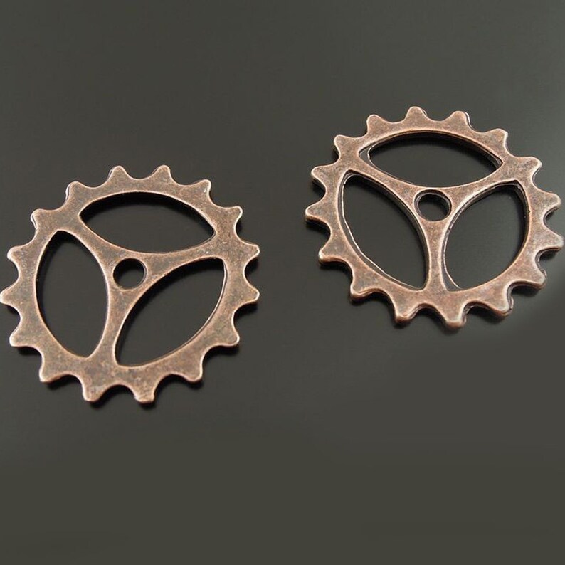 Mini Copper Cog Gear Charm Lot of 5 - Etsy