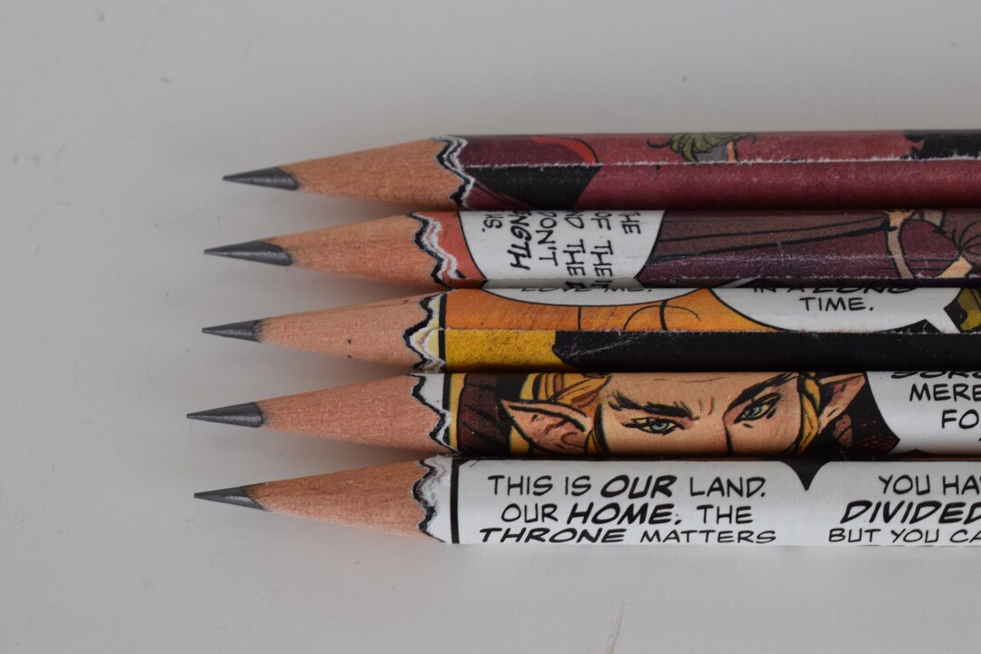 Hand Wrapped Comic Book Pencil Set in Browns - Etsy