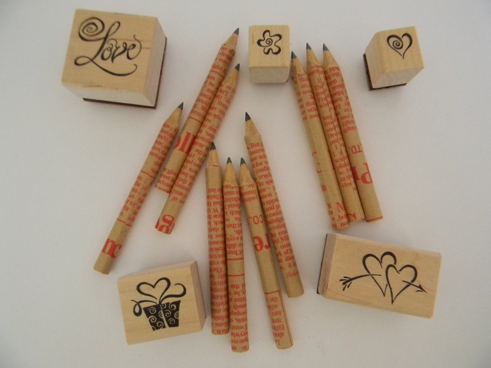 Newsprint Hand Wrapped Mini Pencils - Etsy