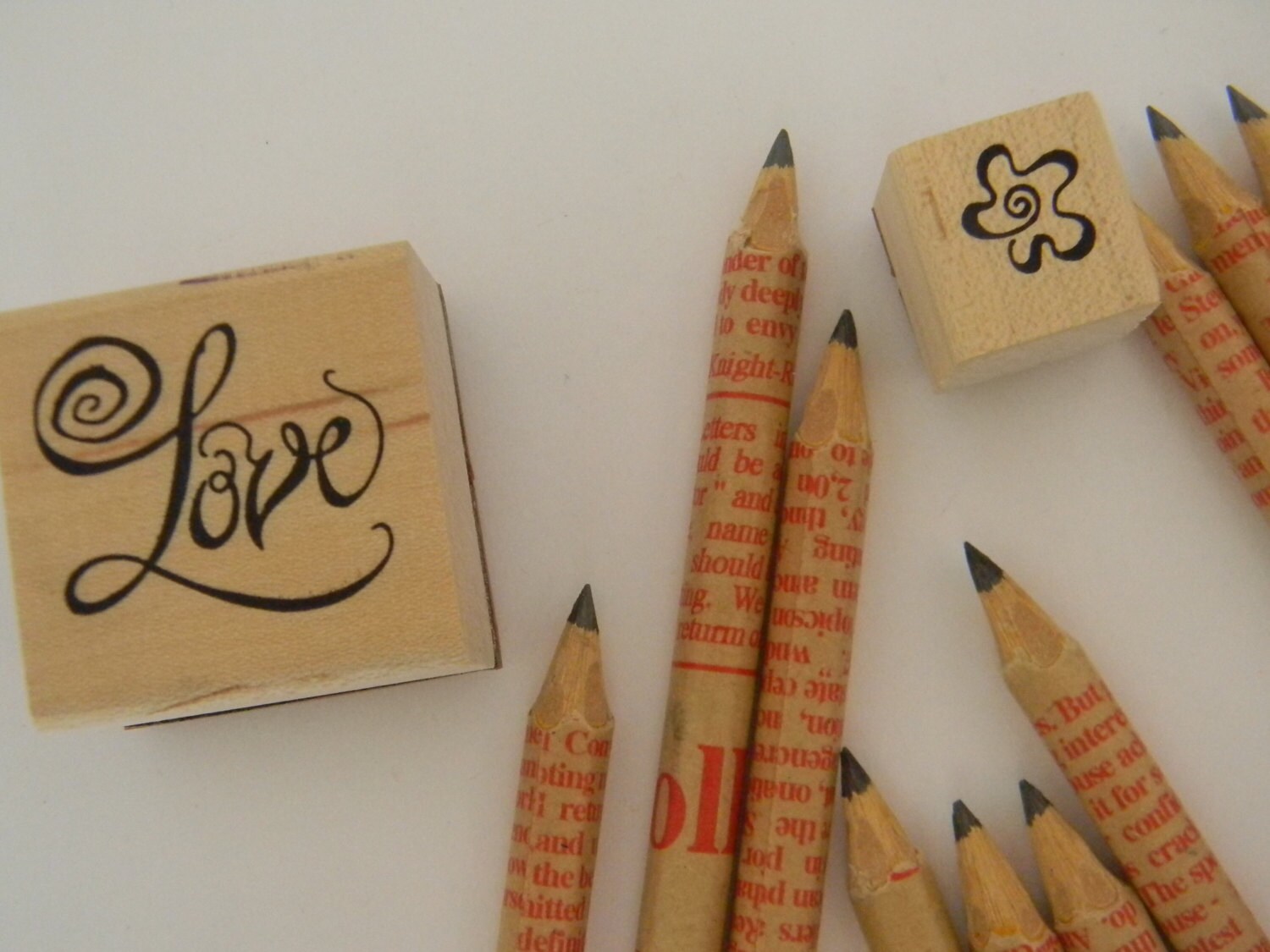 Newsprint Hand Wrapped Mini Pencils - Etsy