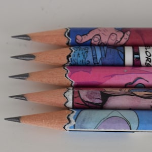 Hand Wrapped Comic Book Pencil Set in Blue and Magenta - Etsy