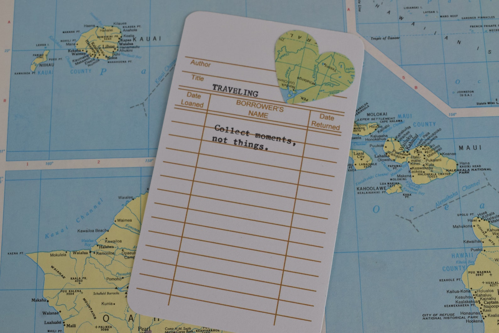 Map World Traveler Library Card Bookmark/ Traveling Quotes - Etsy