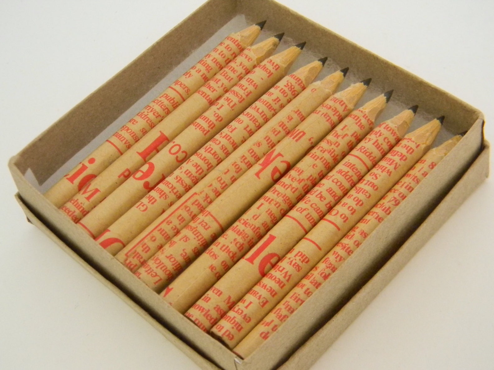Newsprint Hand Wrapped Mini Pencils - Etsy