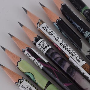 Hand Wrapped Comic Book Pencil Set in Green and Dark - Etsy