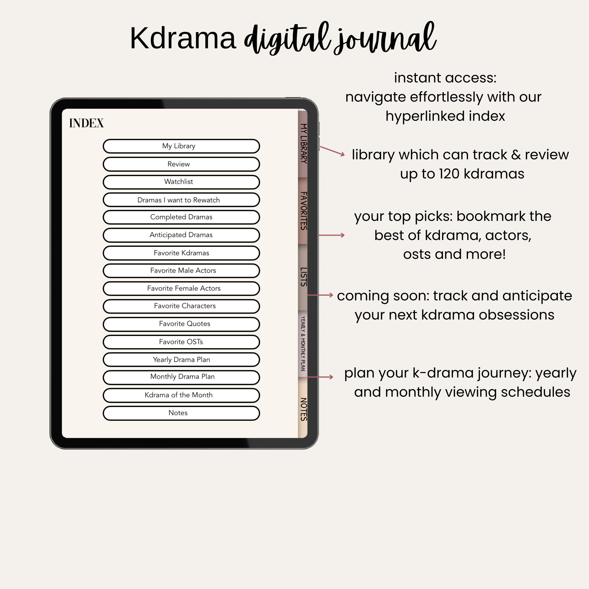 Digital K-drama Journal, K-drama Tracker, Korean Drama Planner, Kdrama ...