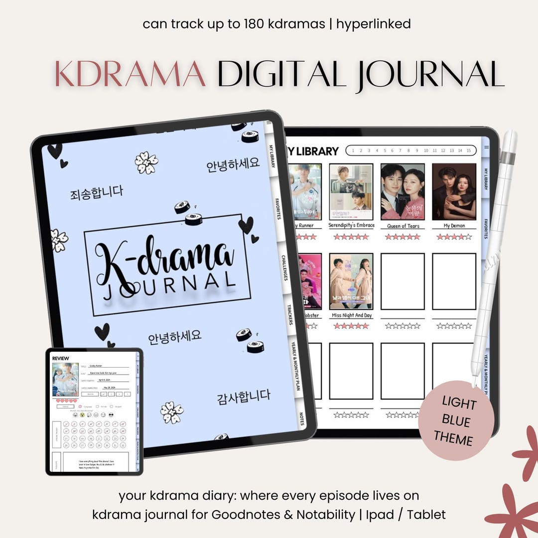 Digital K-drama Journal, K-drama Tracker, Korean Drama Planner, Kdrama ...