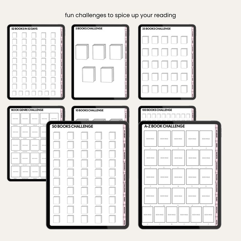 Digital Reading Journal, Portrait Reading Planner, Book Review, Reading ...