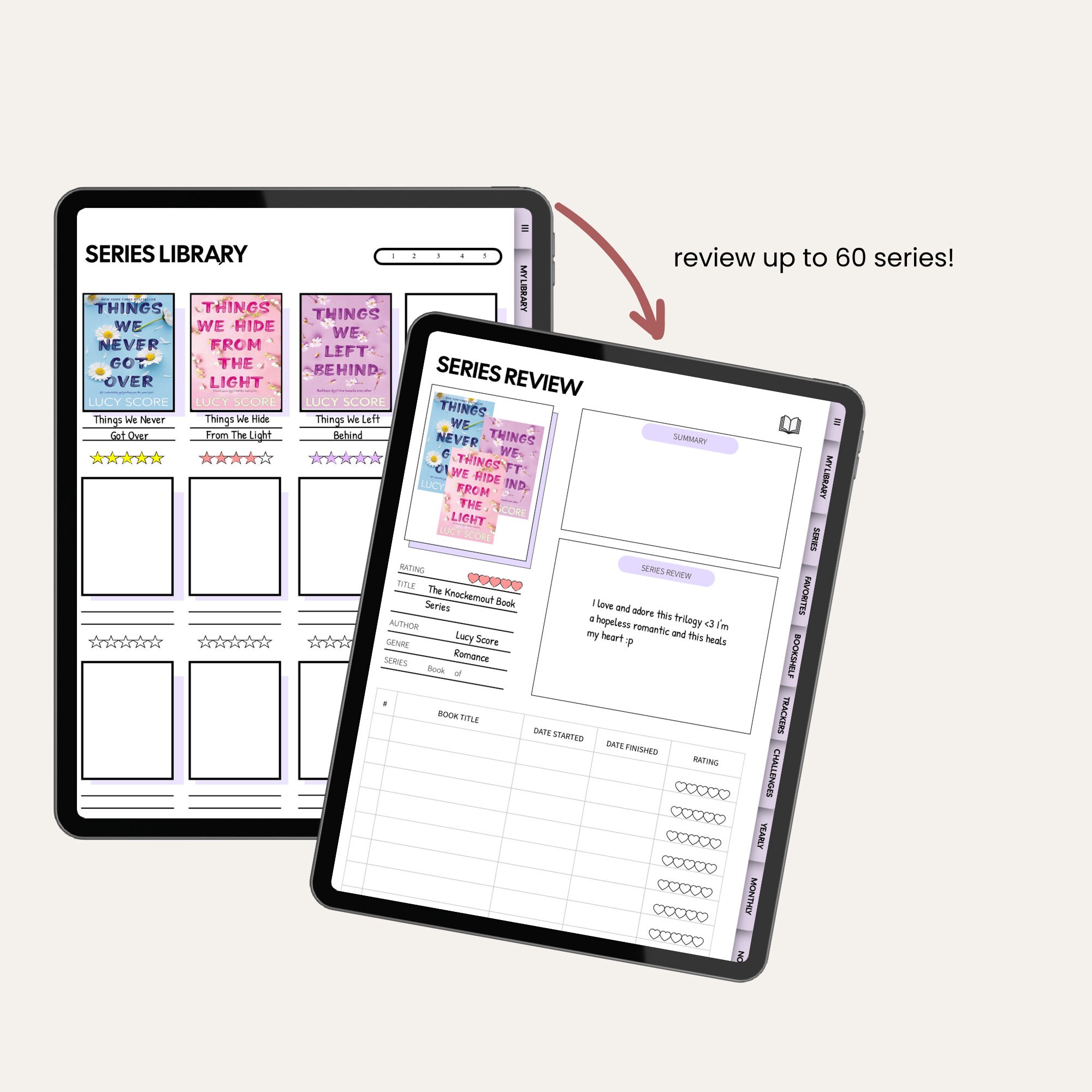 Digital Reading Journal, Portrait Reading Journal, Book Tracker ...