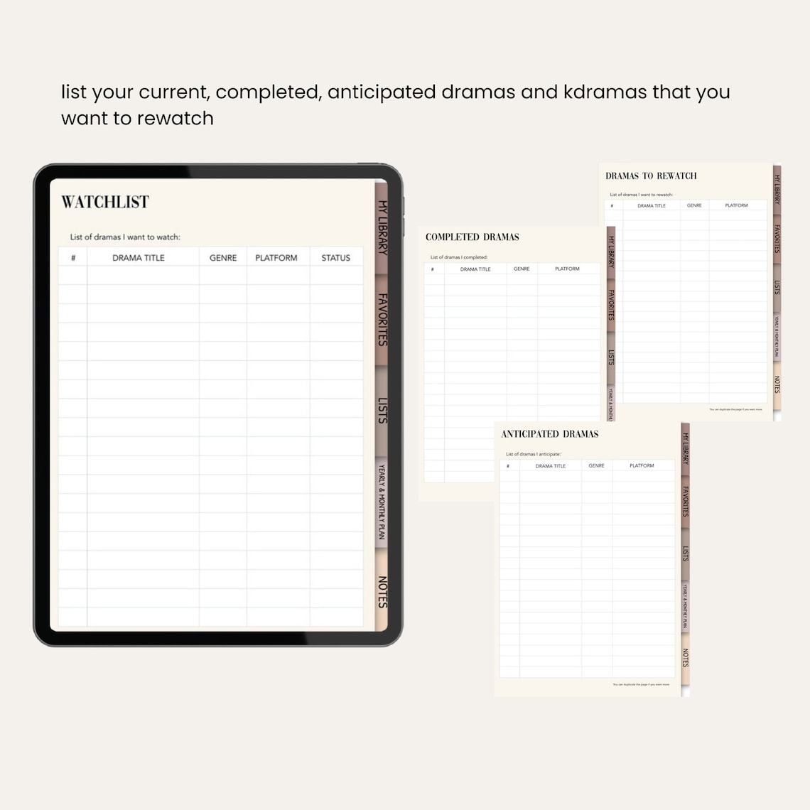 Digital K-drama Journal, K-drama Tracker, Korean Drama Planner, Kdrama ...