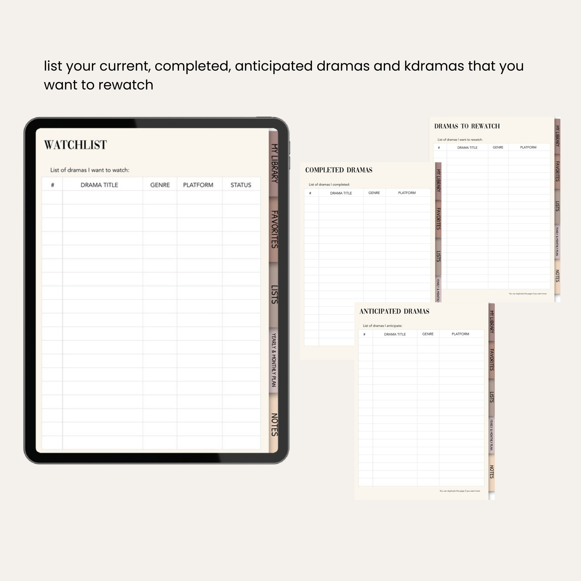 Digital K-drama Journal, K-drama Tracker, Korean Drama Planner, Kdrama ...