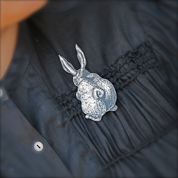 Bunny Buns Brooch Bunny Brooch Bunny Jewelry Bunny Tail Etsy