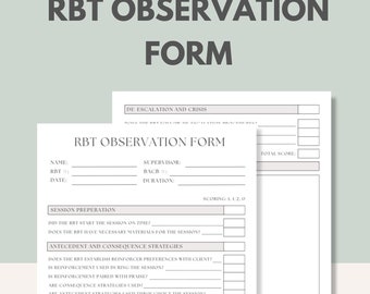RBT Observation Form | Digital Supervision Tool for ABA Sessions ...