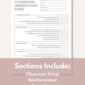 Digital Classroom Observation Checklist | Behavior & Classroom ...