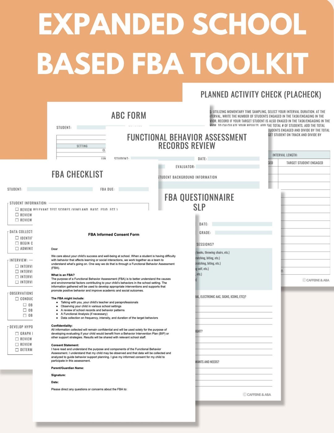 Expanded School-based FBA Toolkit | Digital ABA Forms for Functional ...