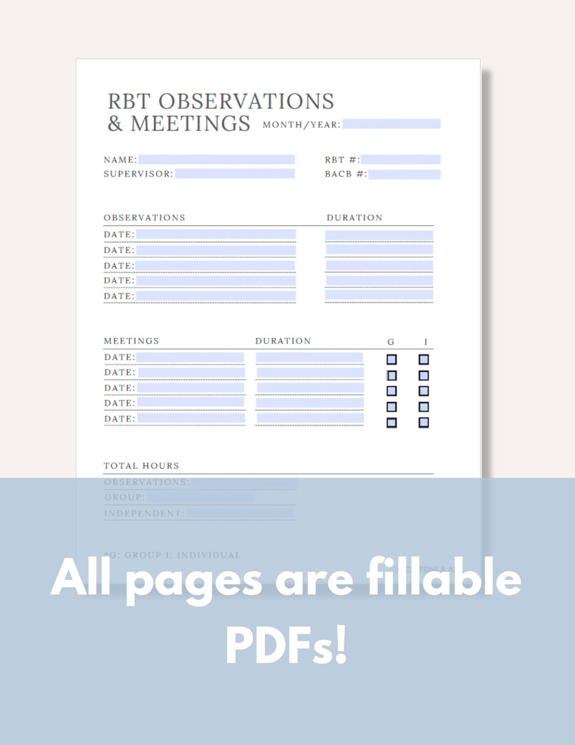 RBT Supervision Toolkit | Digital Forms for ABA Supervisors – Meeting ...