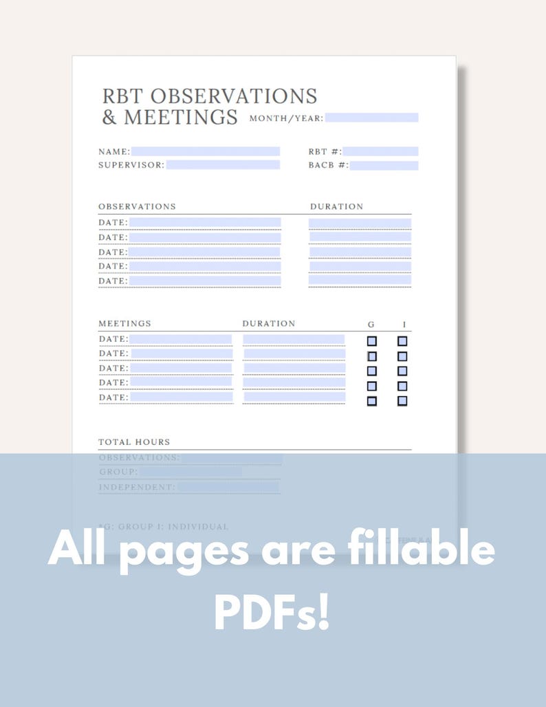 RBT Supervision Toolkit | Digital Forms for ABA Supervisors – Meeting ...