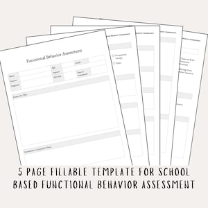 FBA Template, School ABA, Functional Behavior Assessment, Fillable ...