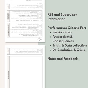Supervisor RBT Observation Form, Digital, Printable, PDF - Etsy
