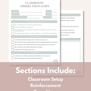 Digital Classroom Observation Checklist | Behavior & Classroom ...