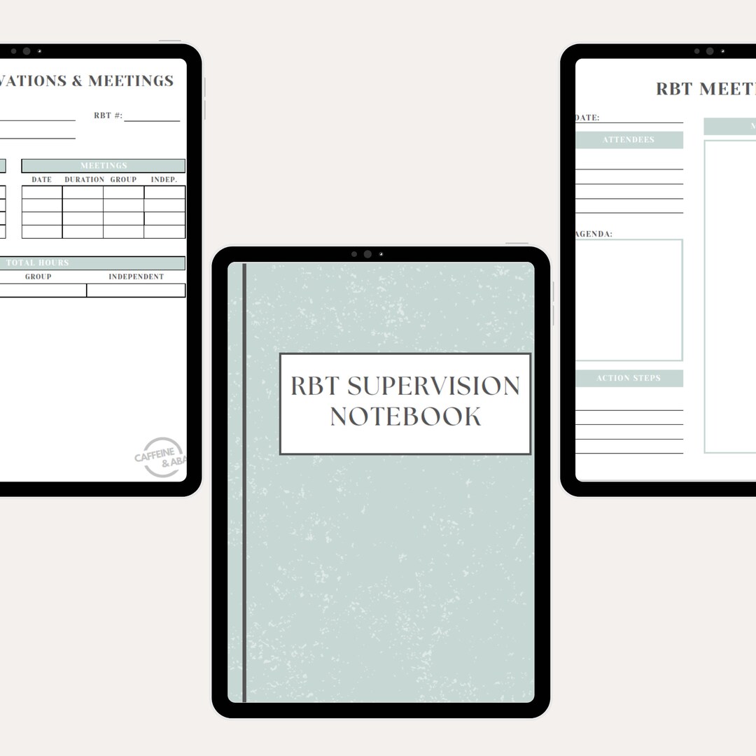 RBT Supervision Notebook, Digital, Printable, PDF, Blue, Observation ...