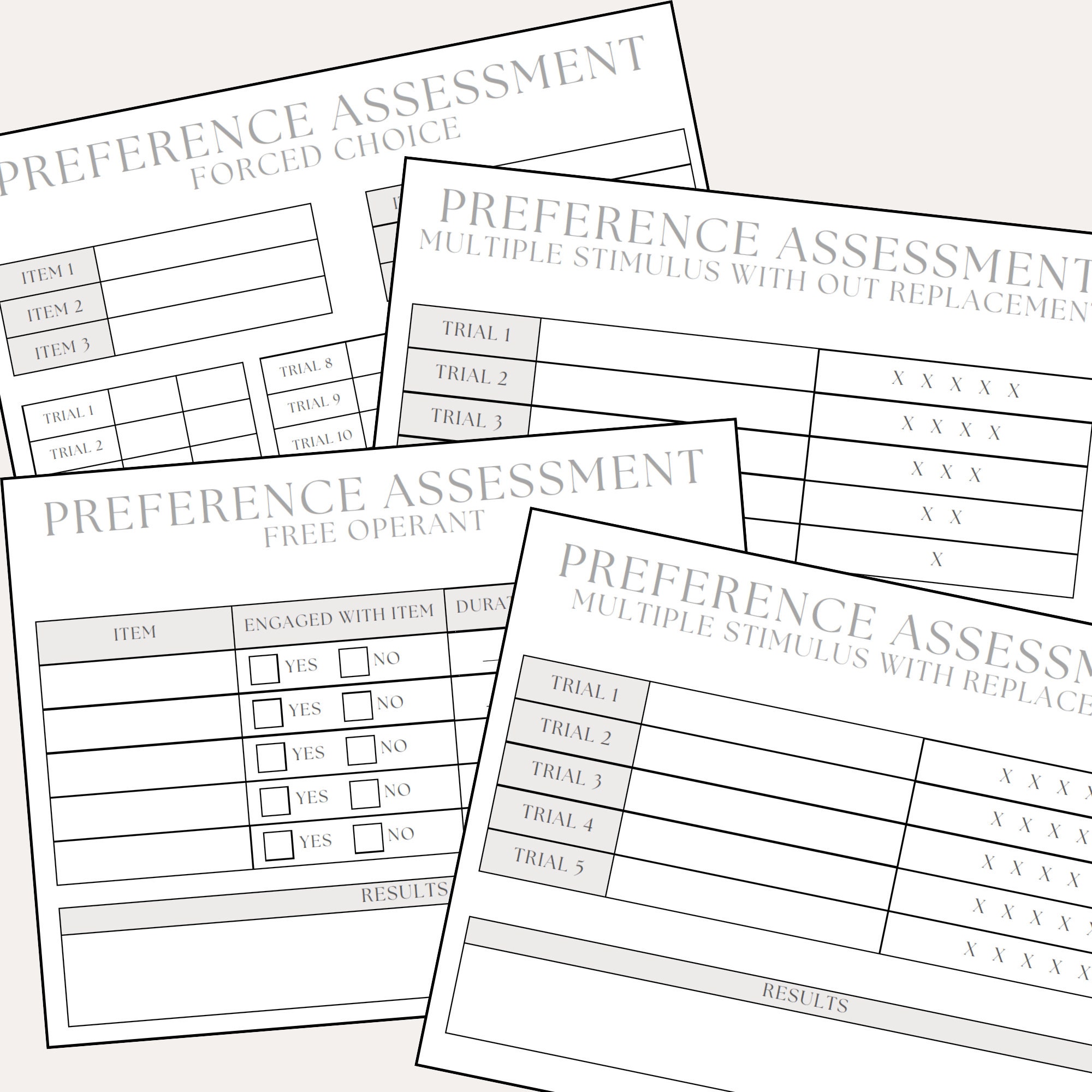Preference Assessment Template Bundle, Printable, Digital File, Forced ... Preference Assessment Template Bundle, Printable, Digital File, Forced ...