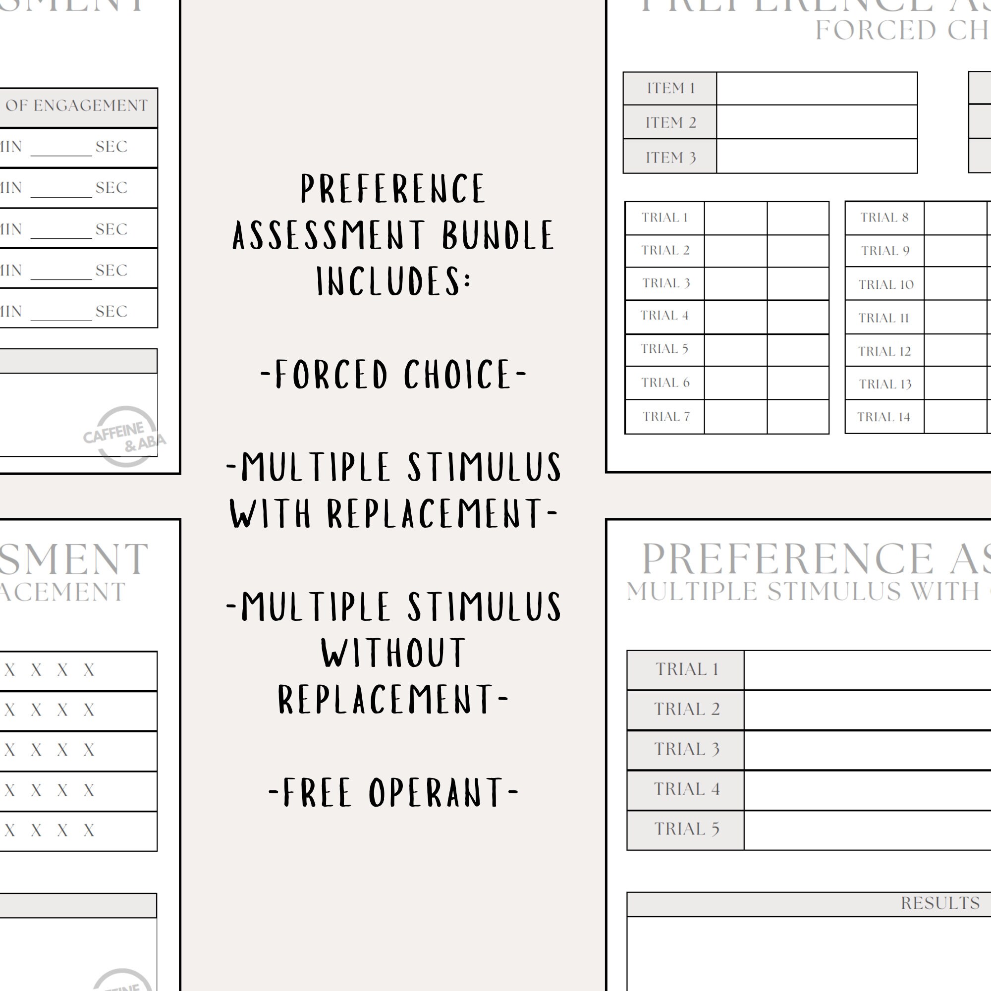 Preference Assessment Template Bundle, Printable, Digital File, Forced ... Preference Assessment Template Bundle, Printable, Digital File, Forced ...