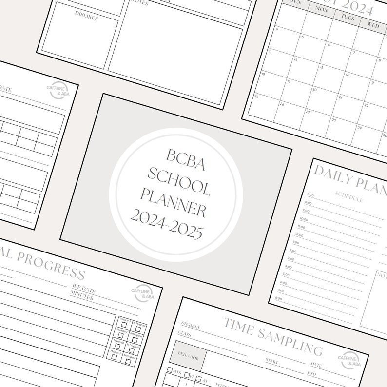 School BCBA Planner, 2024-2025 School Year, Printable, Digital File ...