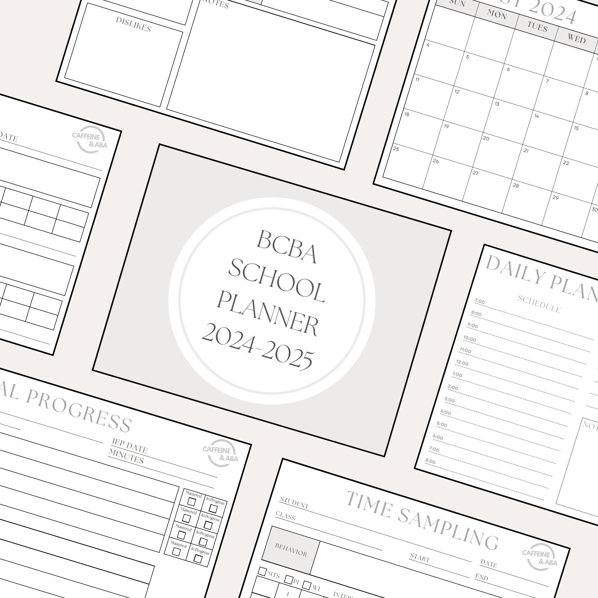 School BCBA Planner, 2024-2025 School Year, Printable, Digital File ...