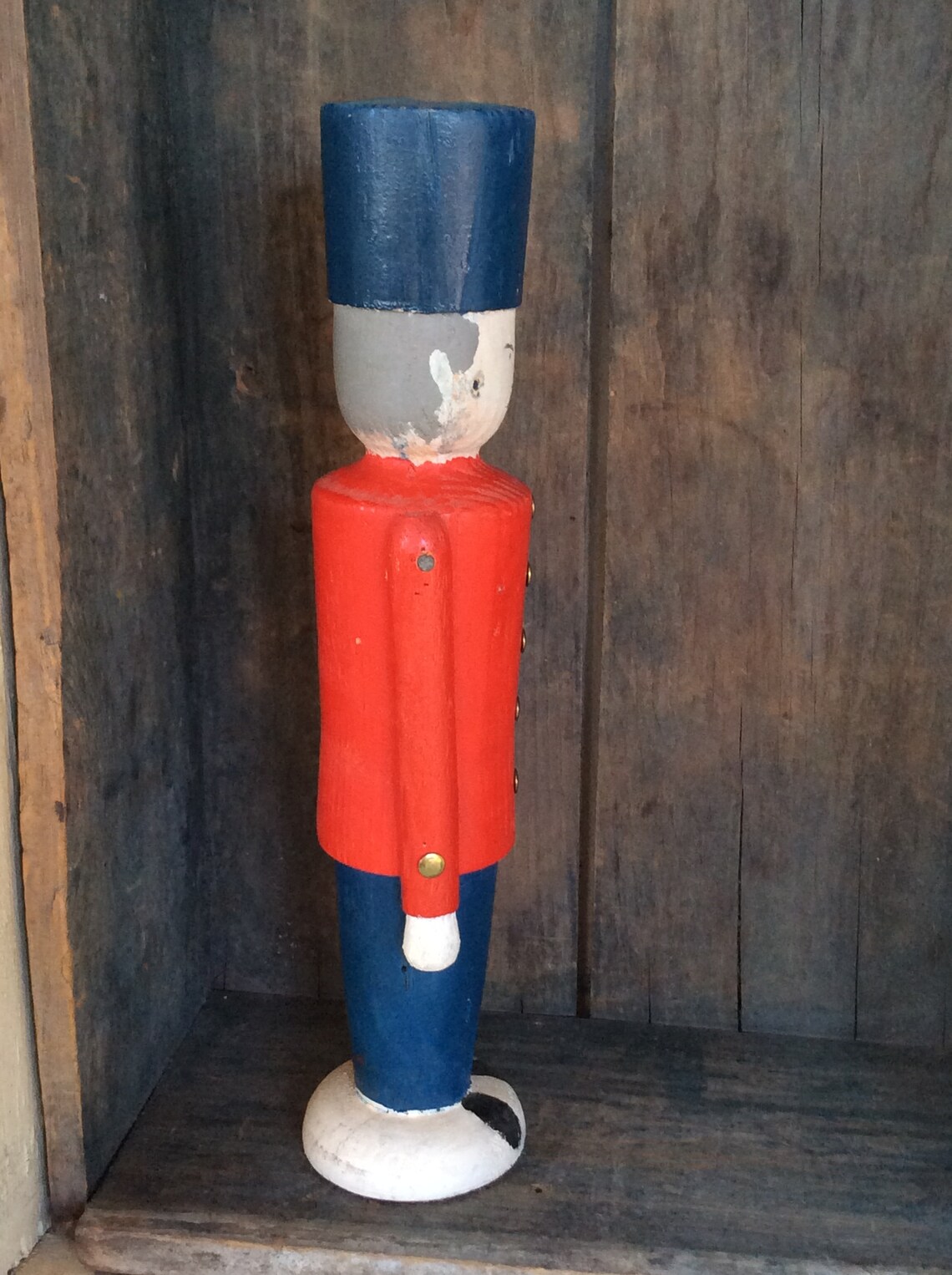 Vintage Primitive Wooden Soldier Folk Art Soldier Wood - Etsy