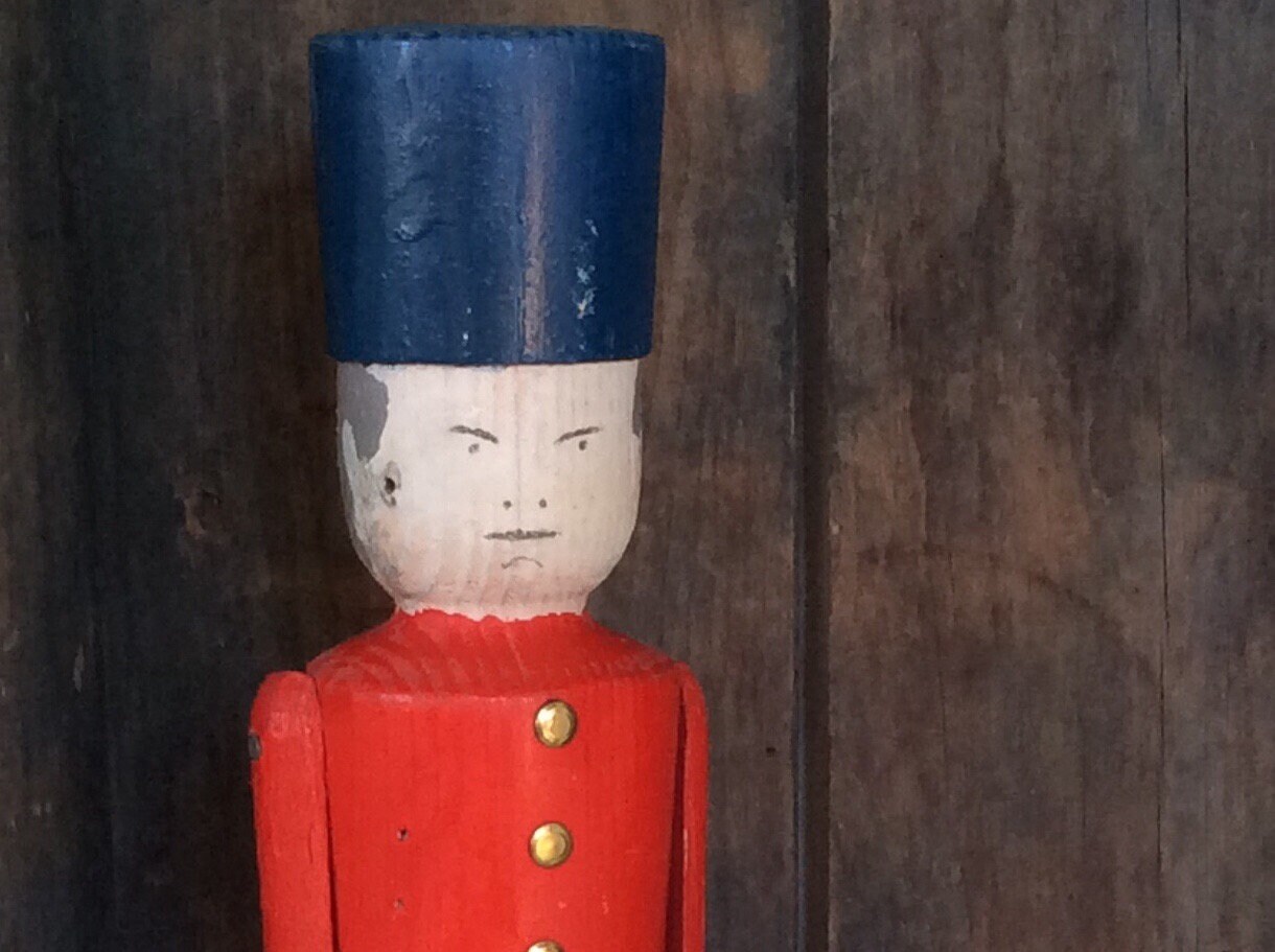 Vintage Primitive Wooden Soldier ~ Folk Art Soldier ~ Wood Turned ...