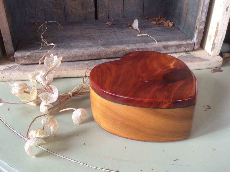 Vintage Wooden Heart Box Wooden Jewelry Box Wood Heart Box | Etsy