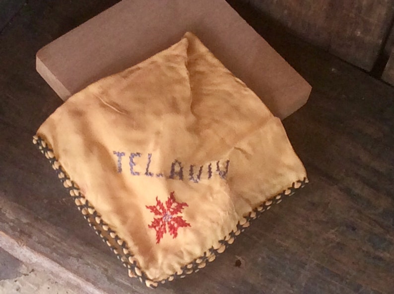 Tel Aviv Handkerchief Israel Palestine Souvenir Handkerchief Gold ...