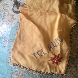 Tel Aviv Handkerchief Israel Palestine Souvenir Handkerchief Gold ...