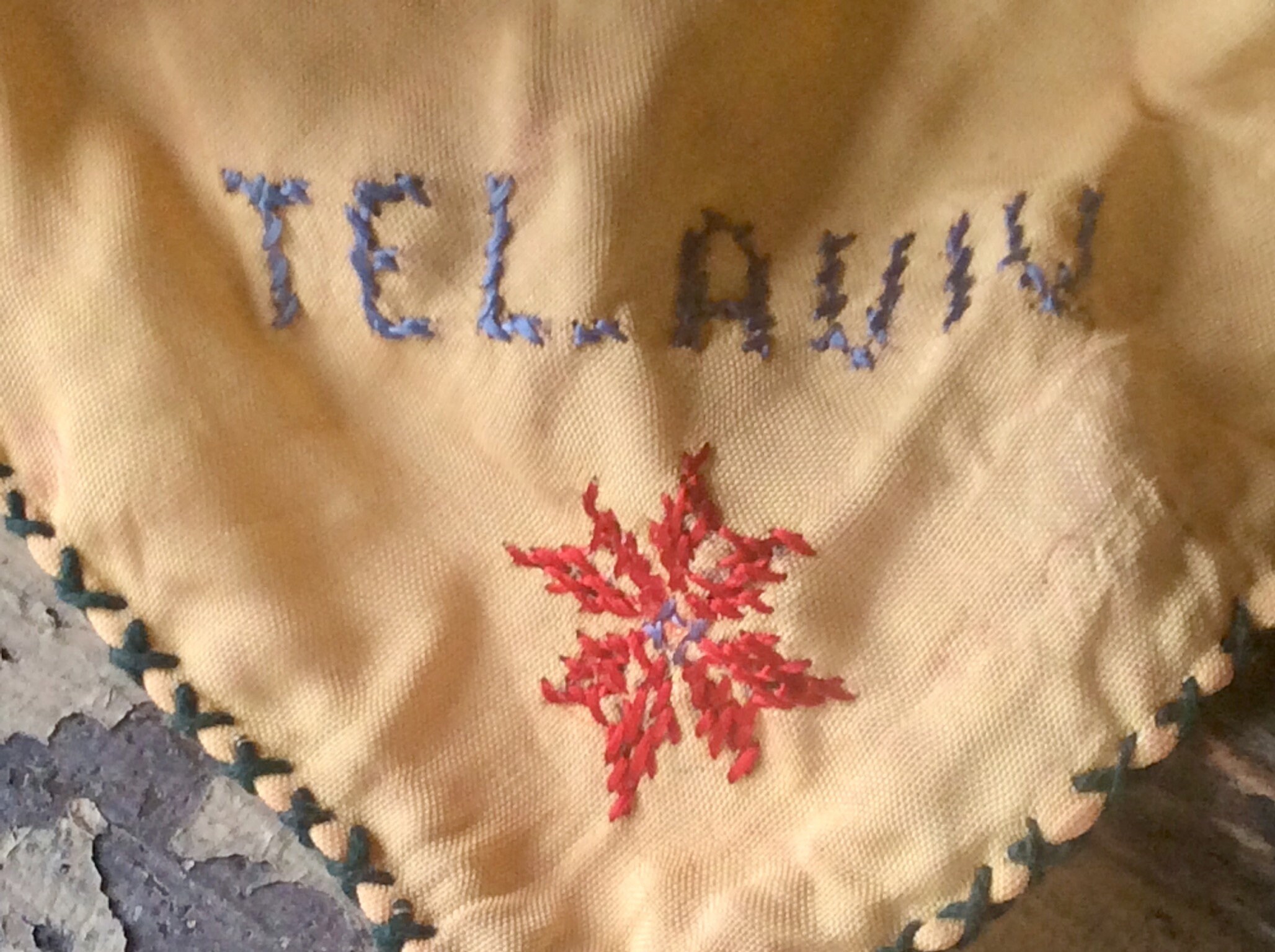 Tel Aviv Handkerchief Israel Palestine Souvenir Handkerchief Gold ...